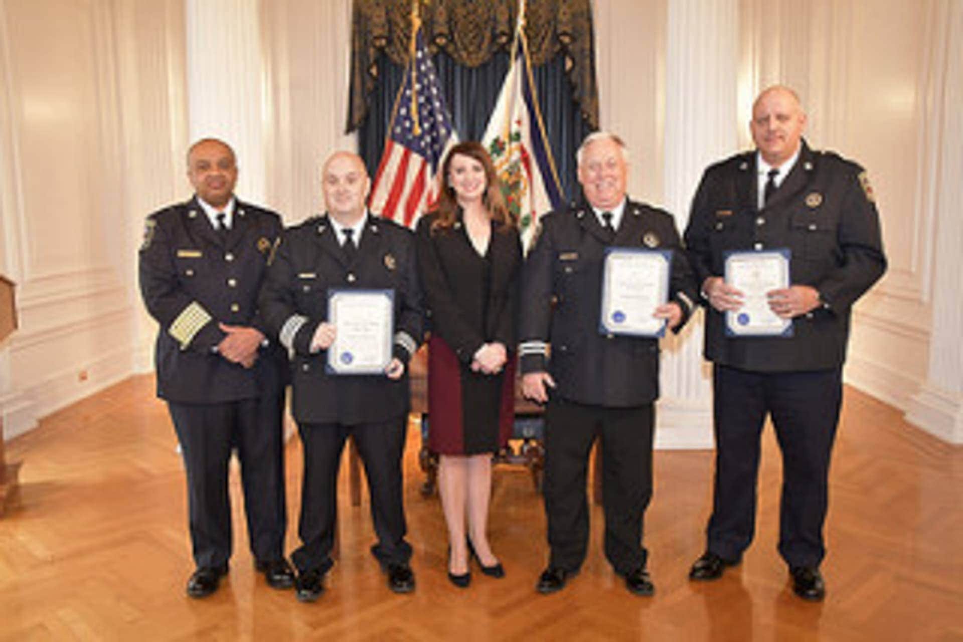 Gov. Justice honors three fire marshals