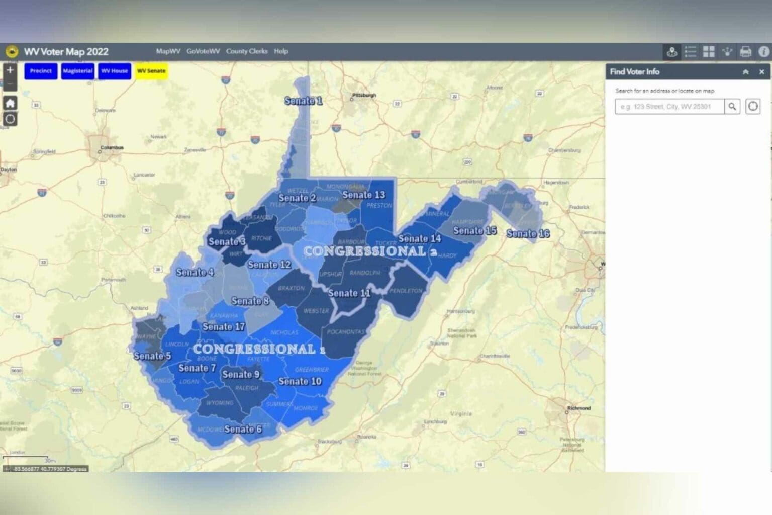 Interactive map to help voters identify new voting districts, precincts ...