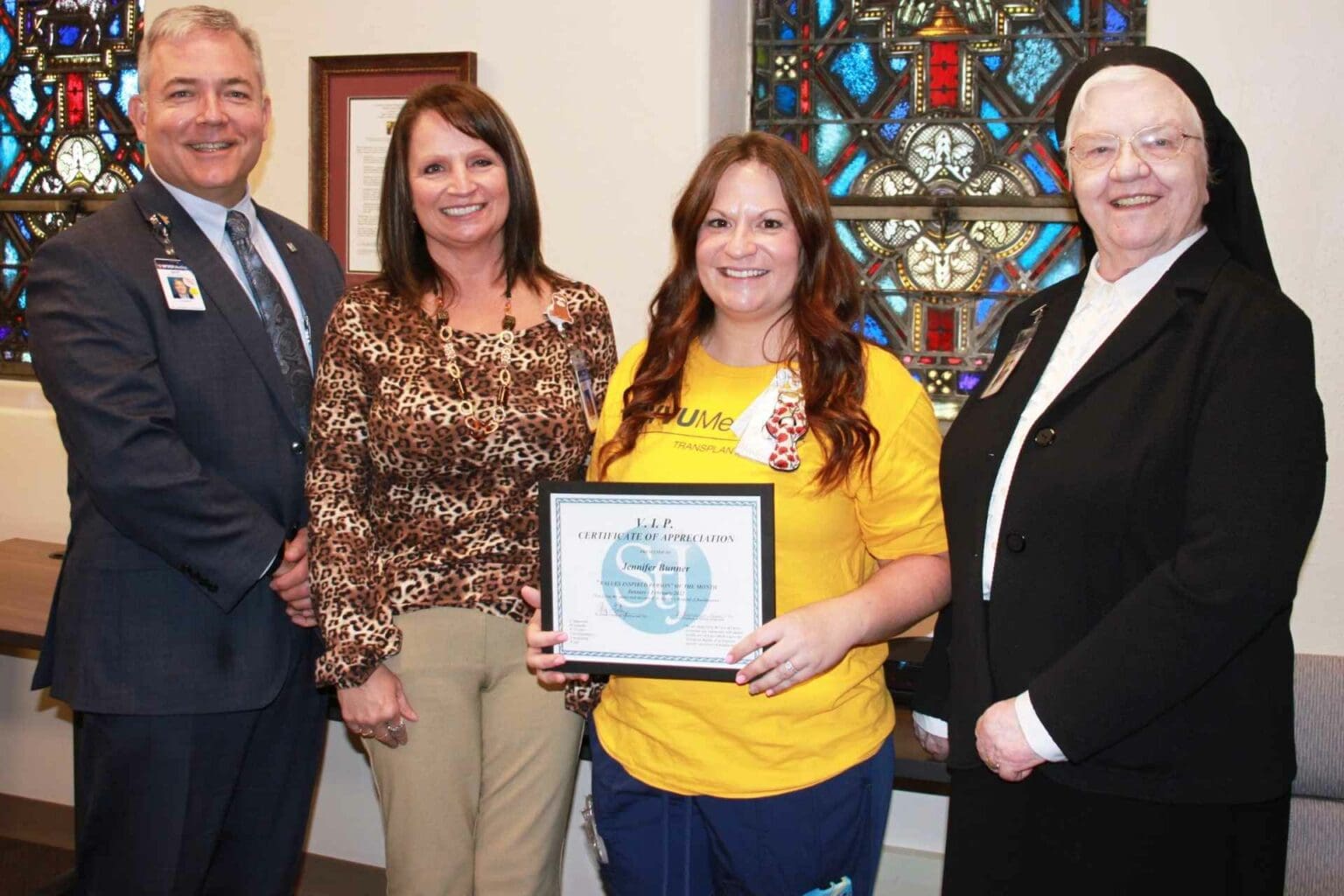 St. Joseph's Hospital honors Jennifer Bunner with VIP award