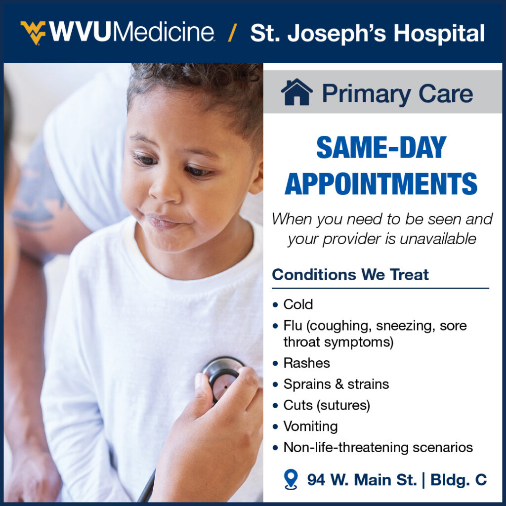 Same-day primary care at St. Joseph's Hospital, for the days your ...